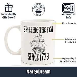 History Teacher Gift Spilling the Tea Since 1773 Coffee Cup, Appreciation Funny History Major Mug, Mugs For History Teacher Men For Woman Birthday Christmas Teacher's Day Gifts White Coffee Mug 11 Oz