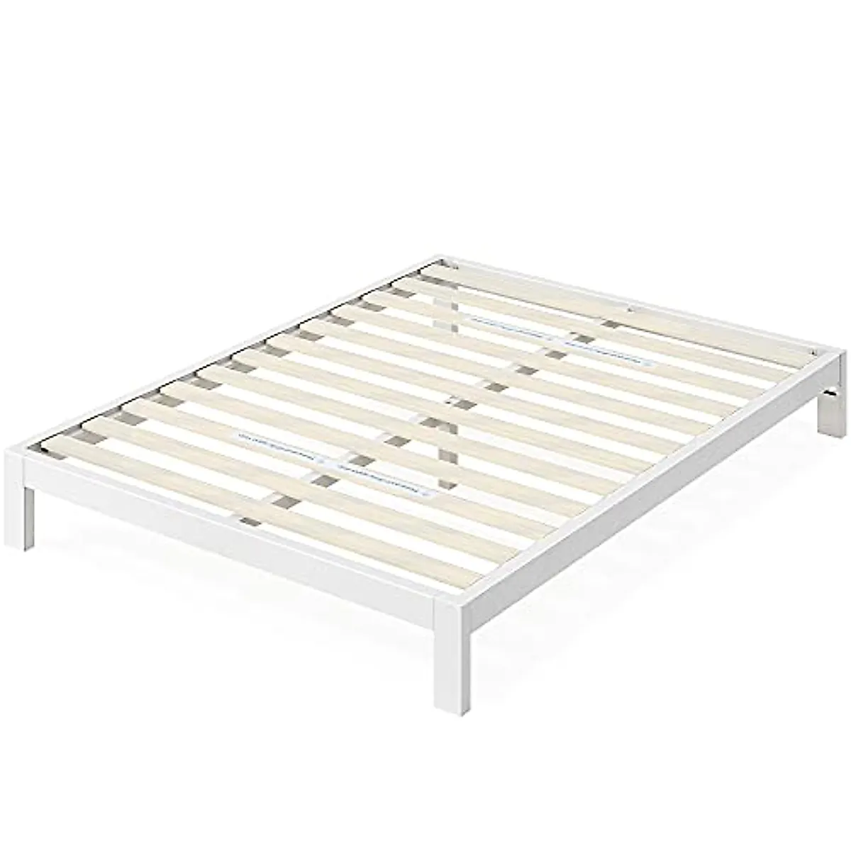 ZINUS Arnav Metal Platform Bed Frame, Wood Slat Support, No Box Spring Needed, Easy Assembly, White, Queen