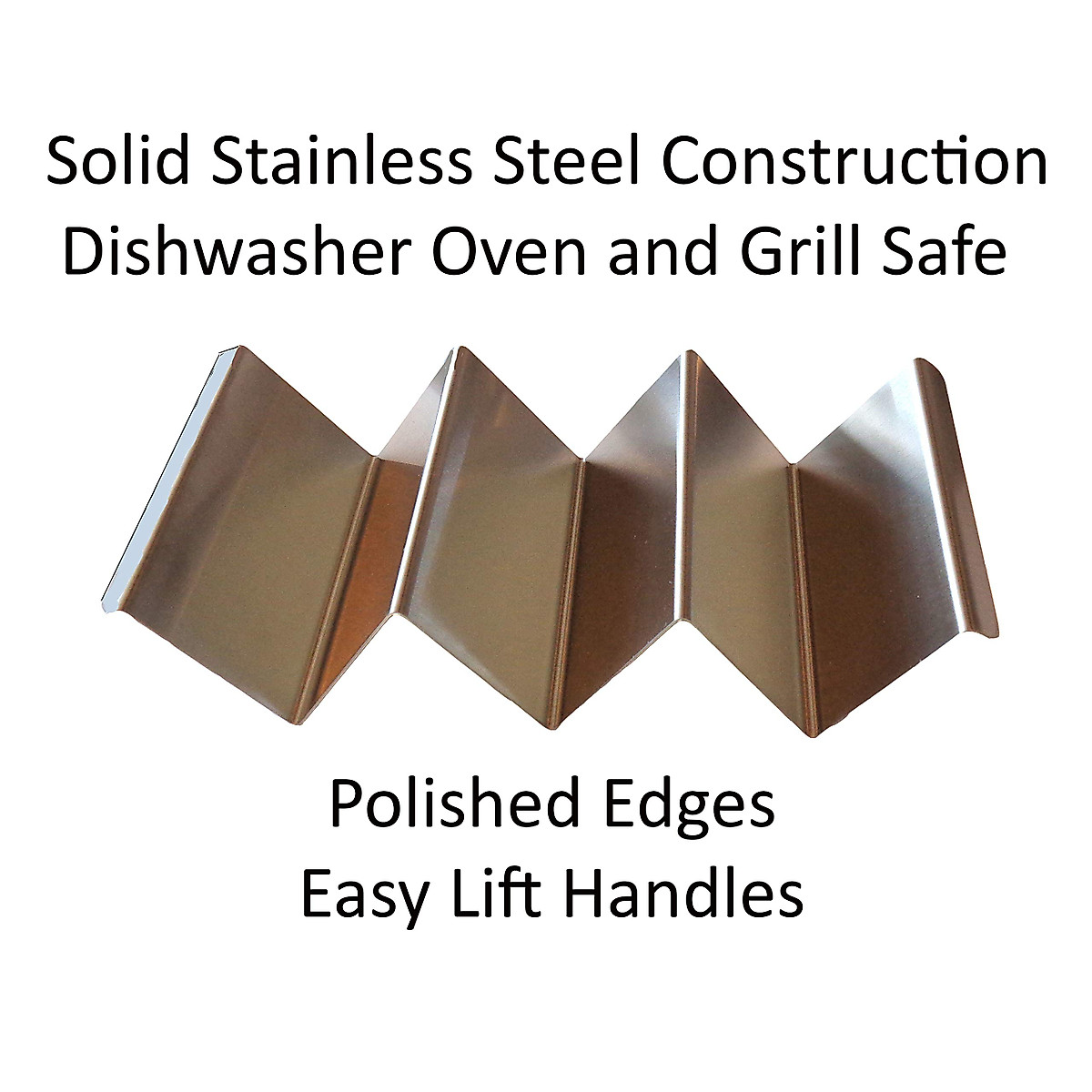 OH Ovation Home 6 Pack Stainless Steel Taco Holders with Handles - Holds 3 Tacos Each (6)