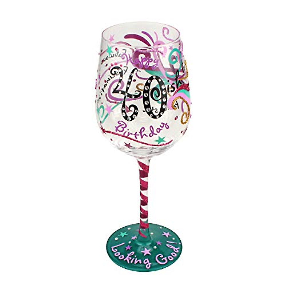 Top Shelf 40-ish Birthday Novelty Wine Glass