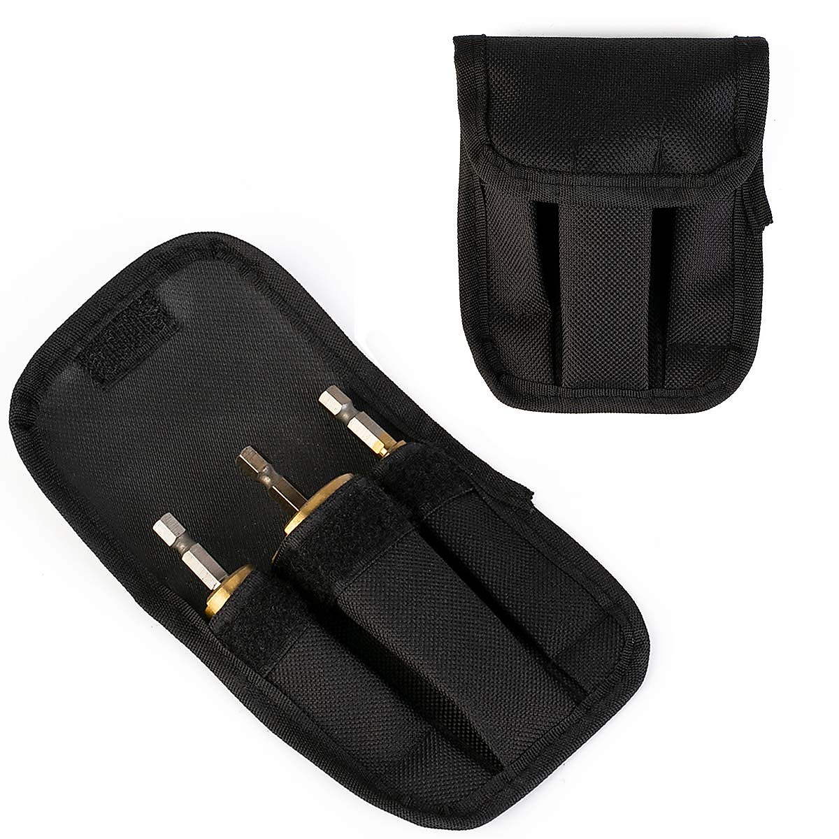 3Pcs HSS Spiral Step Drill Bit Set, 1/4" Hex Shank High Speed Steel Titanium Coated Cone Hole Cutter Bit with Automatic Center Punch for Drilling Plate Aluminum Metal Wood Hole (4-12mm/4-20mm/4-32mm)