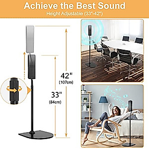 Maozhren Adjustable Stand for Bose Speaker Stands, for Bose OmniJewel Lifestyle 650, Surround Speaker 700, Floor Speaker Stand for Bose OmniJewel Floor Stand, with OmniJewel Bracket, Black (Pack of 2)