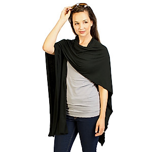 Bamboobies Women’s Open Nursing Shawl, Maternity Clothing for Breastfeeding, Black, One Size Fits All