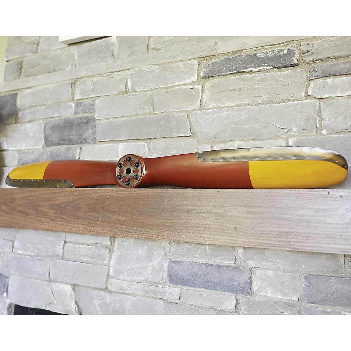Sporty's Vintage Wooden Flight Airplane Propeller 4 Feet Long Hand Painted and Crafted