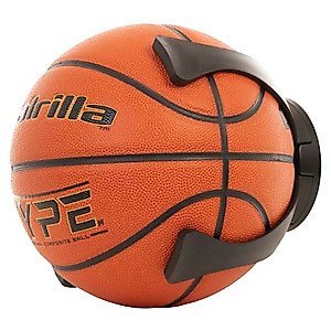 Silverback Basketball Holder Compatible with Men's, Women's, Youth Basketballs, Soccer Balls, Volleyballs, and Kickballs,Black