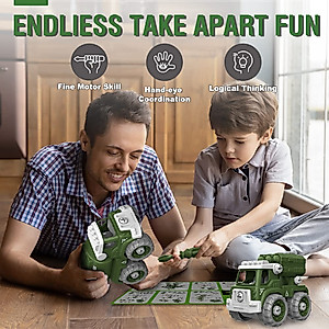 FXIZON STEM Take Apart Robot Construction Toys for Boys, 5 in 1 Military Vehicles Transform Toys Robot for Kids 3-5, Construction Building Truck Toys Gift for Toddlers Kids Boys Girls Ages 4-8