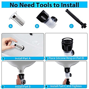 Bathroom Sink Drain Kit P Trap Bathroom Sink - Anti-Odor Flexible Expandable Sink Drain Pipe Snappy Trap with Built in Anti-clogging Stopper for 1-1/4'' & 1-1/2'' Drain Hole or RV Sink Drain