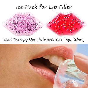 Ice Pack for Lip Filler, Lip Ice Pack Bulk Small Ice Pack for Mouth, Injections, Injuries, Bruises (5 Pack (Different Color))