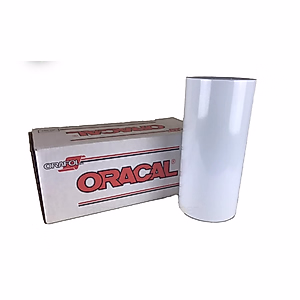 Permanent Vinyl 651, Adhesive Craft Vinyl, Waterproof for Outdoor Application, Perfect for DIY Crafters, Silhouette Cutting Machine Compatible (12" x 150ft, White Gloss)