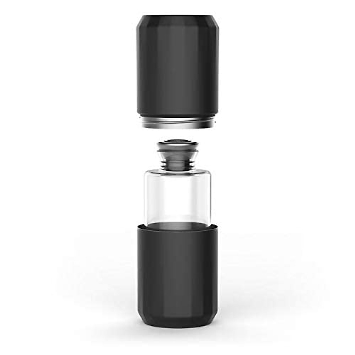 Aged & Ore - Double Insulated Travel Decanter | Premium Stainless Steel Convertible Tumblers with Inner Hand Blown 500 ml Glass Spirits Decanter | Spill Proof & Portable | Great Gift (Matte Black)