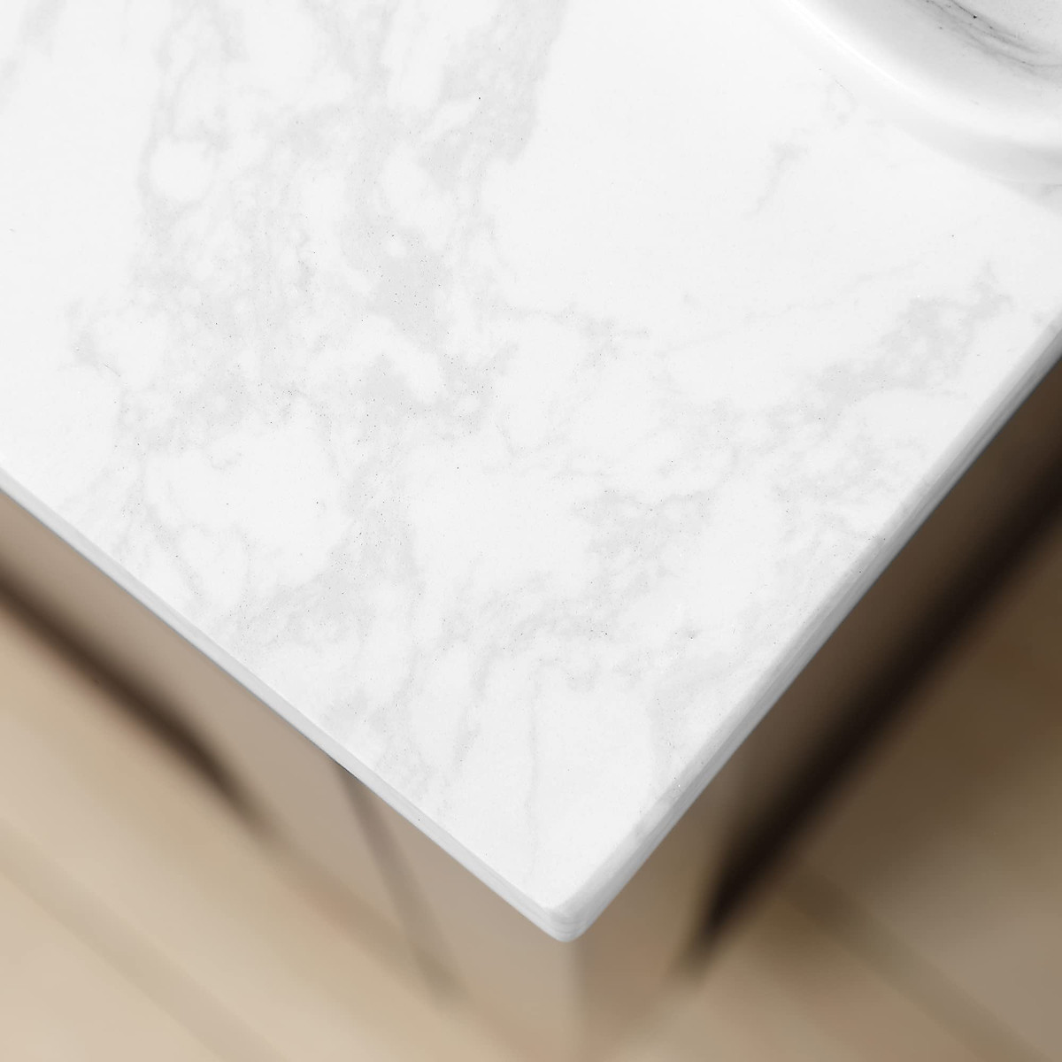 OVE Decors Maya Plus 72 in. Double Sink Bathroom Vanity in Almond Latte Finish, Black Hardware and Included Power Bar