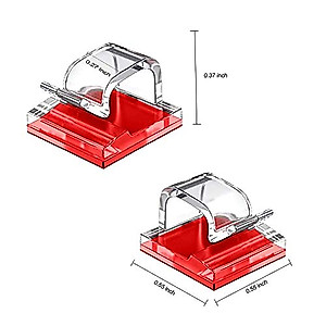 120 PCS Transparent Cable Clips Heavy Duty Cable Clips Clear with Strong Self-Adhesive Wire Holder Sticky Tidy and Organizer Drop Wire Holder Cord Management for Car Office and Home