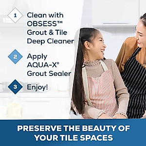 AQUA-X 16 Oz. Grout Sealer, Clear Grout and Tile Sealer, Natural Finish, Professional Grade, Indoor & Outdoor, Fast Dry and Long Lasting Protection
