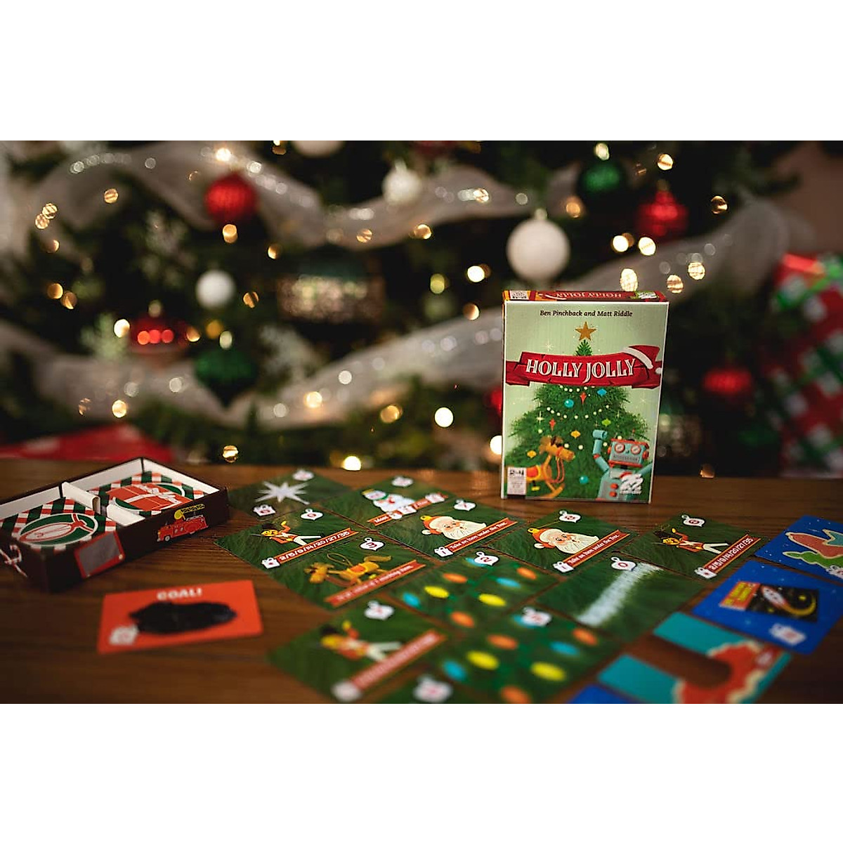 Holly Jolly , Christmas Themed Family Card Game , Collect Presents Ornaments & Stockings - 25th Century Games