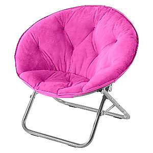 Urban Shop Faux Fur Saucer Chair, Pink