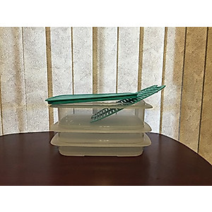 Tupperware Fridge Stackables Family Set Clear with Aqua seals