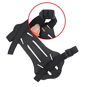 pistro Archery Arm Guard Adjustable Wristband Protective Guard for Hunting Target Bow - Black