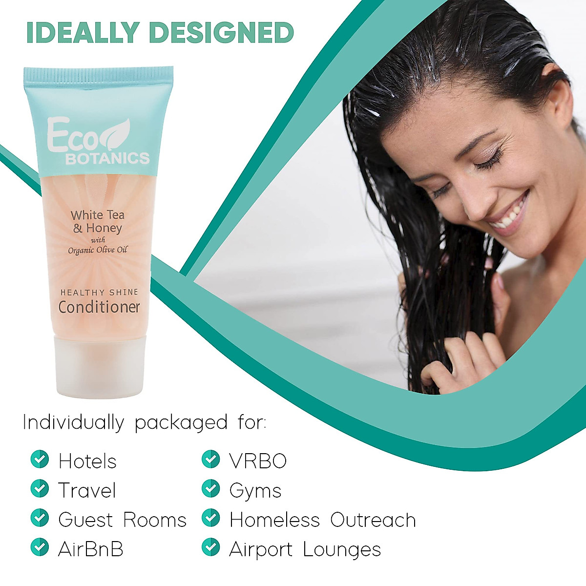 Eco Botanics Travel-Size Hotel Conditioner, 0.85 oz. (Case of 100)