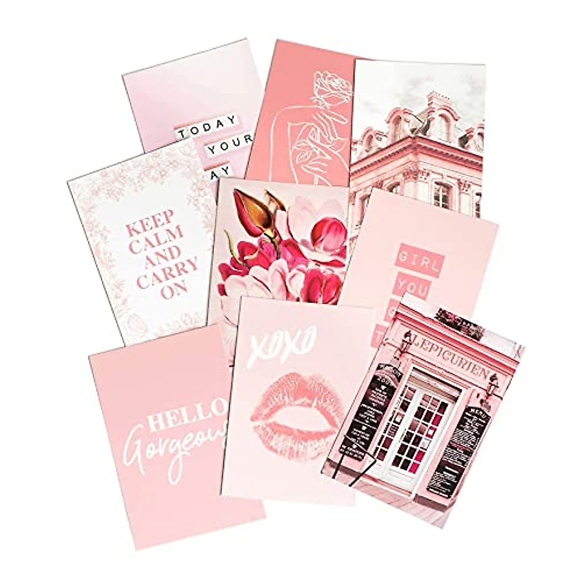 Artivo Pink Wall Collage Kit Aesthetic Pictures 50 Set 4x6, Light Pastel Pink Wall Decor for Teen Girls and Kids, Cute Bedroom Decor, College Dorm Decor…