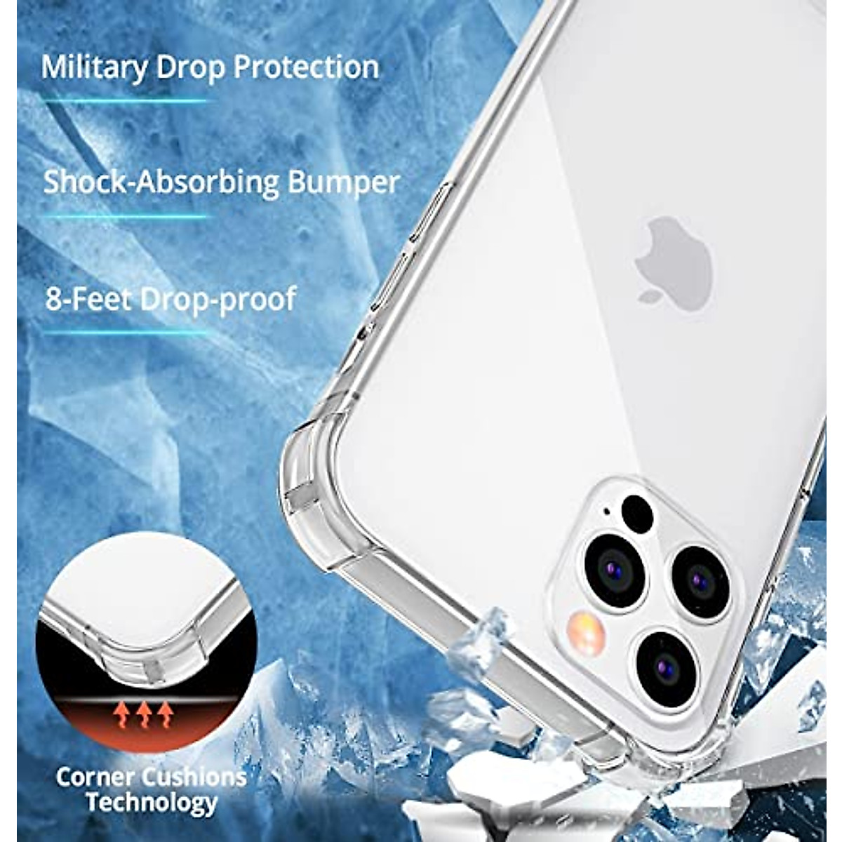 Orase Ultra Clear Cases Designed for iPhone 12 Case & iPhone 12 Pro Case [Non-Yellowing] Protective Slim Phone Case with Shockproof Air Bags, 2020 (Crystal Clear)