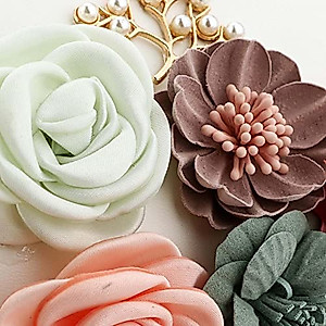 Floral Clutch Purse Leather Clutch Vintage Beaded Evening Handbag Shoulder Bag Women Wedding Purse (White)