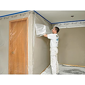 3M Hand-Masker Contractor's Plastic Film, 48" in x 180' Feet, Unfolds to Full Width, Contains Job Site Dust & Overspray, For Painting, Drywall Texturing, Wall Finishing & Floor Standing, 1 Roll (CP4)