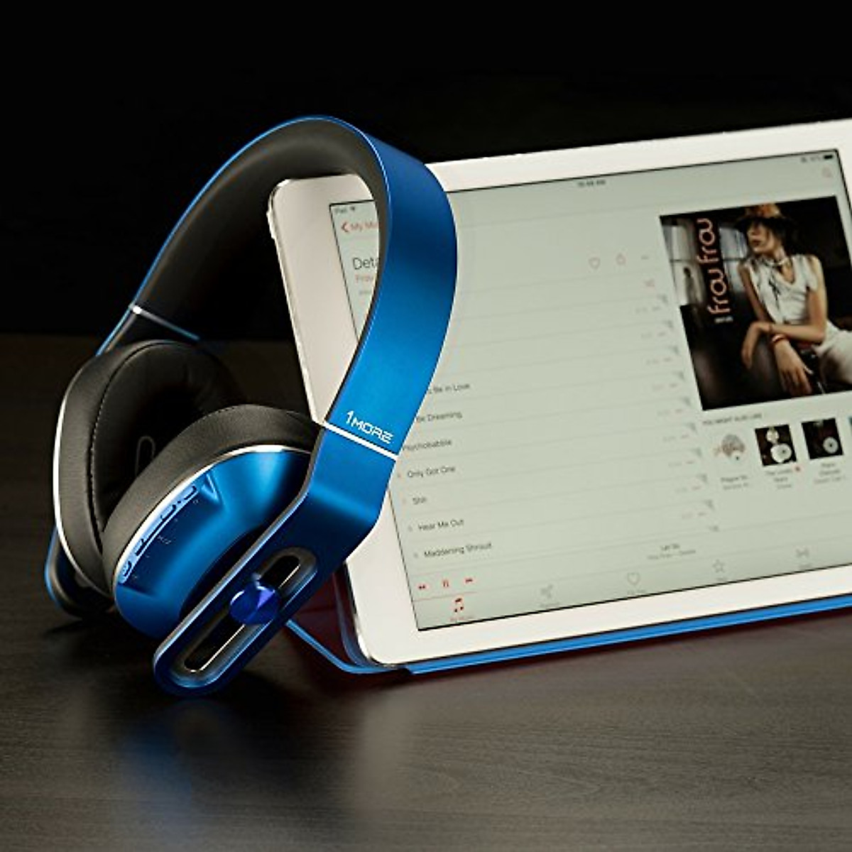 1MORE Wireless Over-Ear Headphones Bluetooth Comfortable Earphones with Bass Control, Durable Headband, Noise Cancellation Mic and in-Line Remote Controls Smartphones/PC/Tablet