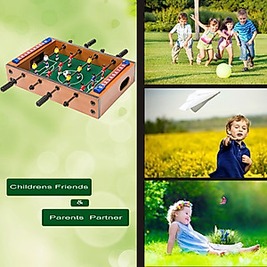 Shevshavan 14(inch) Small Foosball Table for Little Kids Table Top Wooden Hockey Game Tabletop Soccer/Foosball Game Mini Foosball Table Football Table Birthday Gift(14 inch)