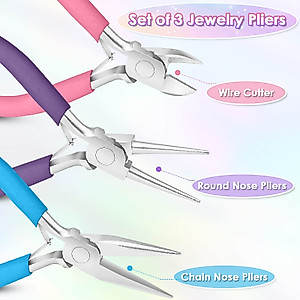 Jewelry Pliers Set - Needle Nose, Round Nose and Wire Cutters for Jewelry Making, Repair and Crafts
