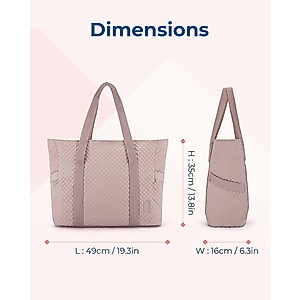 BAGSMART Large Tote Bag For Women, Travel Shoulder Bag Top Handle Handbag with Yoga Mat Buckle for Gym, Work, Travel(Pink, Large)