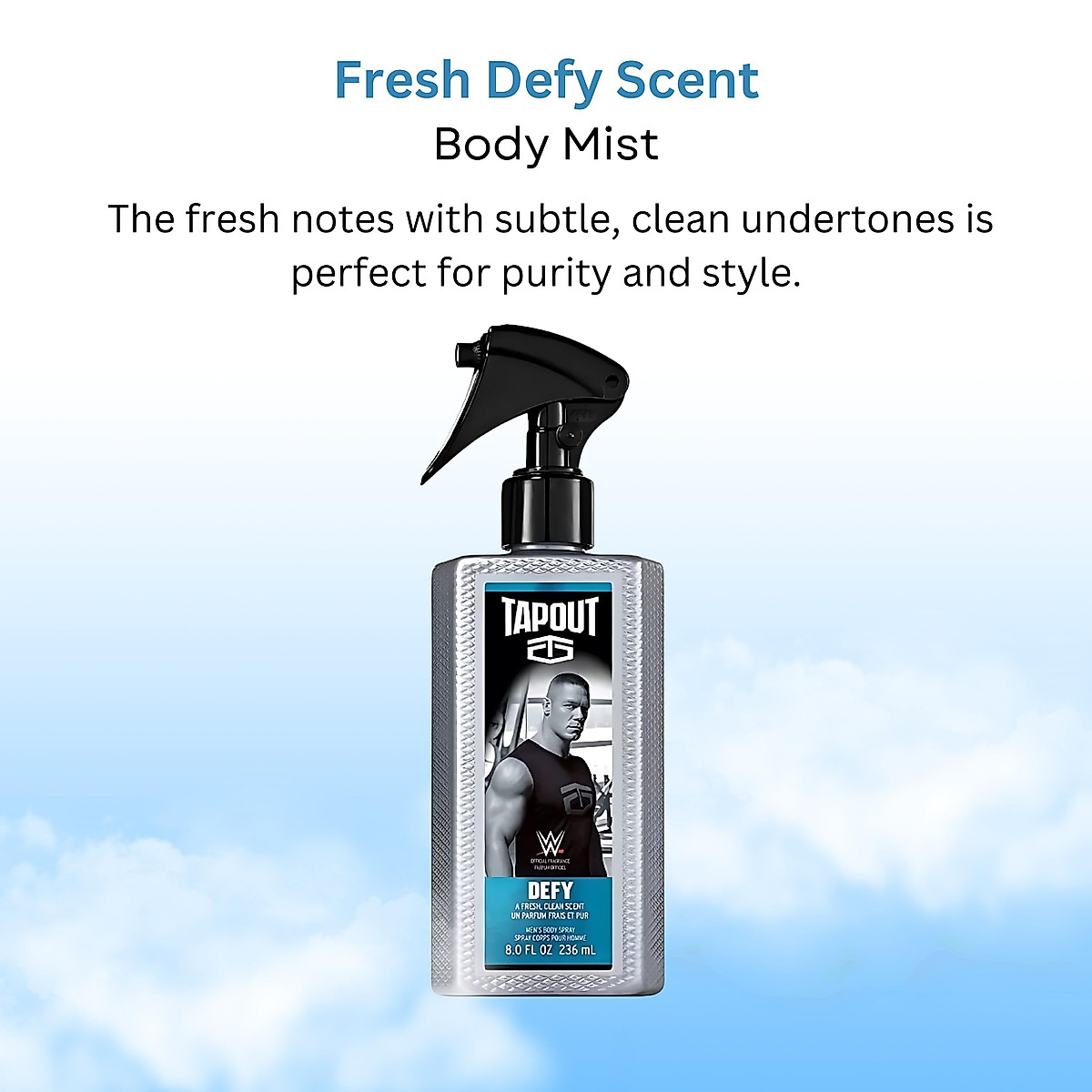 Tapout Defy Body Spray Perfume for Men – Refreshing Fragrance, 8 Ounces