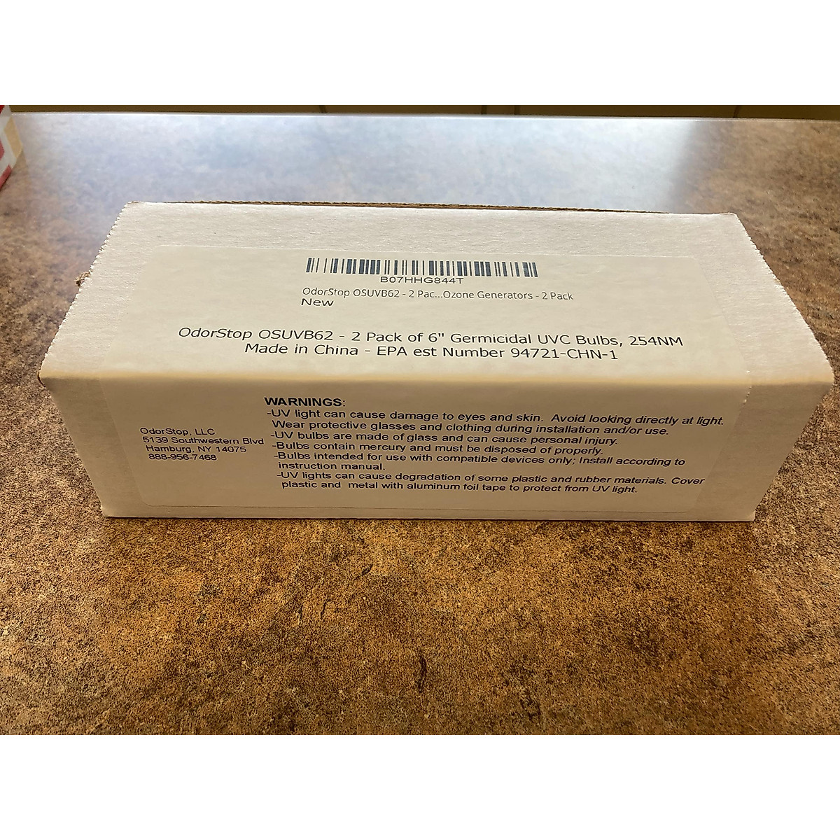 OdorStop OSUVB62-2 Pack of 6 Germicidal UVC Bulbs, 254NM Ozone Generators - 2 Pack