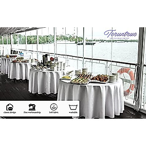 10 Packs Premium Round Tablecloth 90 Inch White Polyester Table Cloth Bulk Washable Polyester Fabric Tablecloths Table Cover for Wedding Party Banquet Buffet Table Holiday Dinner (White, 90 Inch)