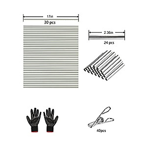 Fuuner Garden Hoops, 6 Sets of 7ft Long Garden Hoops for Raised Beds Hoop, Fiberglass Support Hoops Frame, 30pcs Garden Hoops for Row Cover