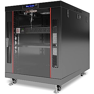 Sysracks 12U 35inch Deep Server Rack Cabinet It Enclosure Premium Series Data It Locking Under Desk Network Rack with Wheels PDU and Other Accessories