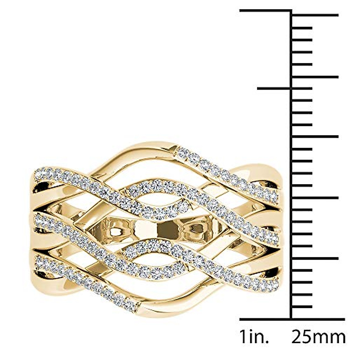 ARAIYA FINE JEWELRY 10K Yellow Gold Diamond Engagement Wedding Ring (1/6 cttw, H-I Color, I2 Clarity), Size 7