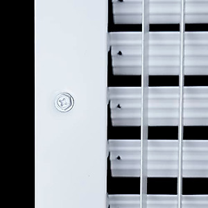 Fits 24" x 8" Duct Opening Steel Adjustable Air Supply Grille by Handua | Register Vent Cover Grill for Sidewall and Ceiling | White | Outer Dimensions: 25.75" X 9.75"