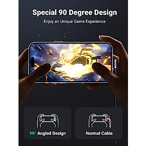 UGREEN USB to USB C Cable 2-Pack 90 Degree USB C Fast Charging Cord Compatible with iPhone 15/15 Plus/15 Pro/15 Pro Max/Samsung Galaxy S10/S10+/Pixel 7/6a/LG G8/G7/Pixel/Switch, etc. 6.6FT