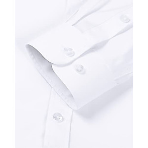 Alimens & Gentle Men's Stretch Mandarin Collar Dress Shirt Long Sleeve Solid Banded Collar Button Down Shirts
