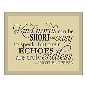 Kind Words Are Endless - Inspirational Wall Decor, Motivational Wall Art w/Mother Teresa Quote. Wall Print For Living Room, Home Decor, Bedroom Decor, Office Decor & School Decor, Unframed - 10 x 8