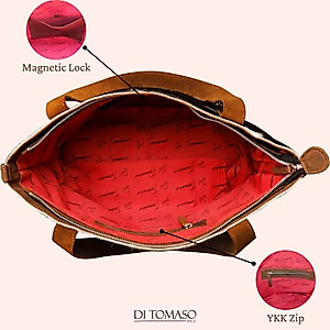 DI TOMASO Cowhide Purse Western Style - Genuine Leather Purse Limited Edition For Woman, Western Tote Handbag With Bi-color Pattern Garanted Whit Crossbody Srap