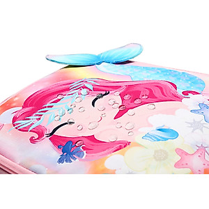 LEDAOU Kids Preschool Backpack Lunch Box Girls Kindergarten BookBag Primary Waterproof Galaxy School Bag 7 Pockets with Chest Strap