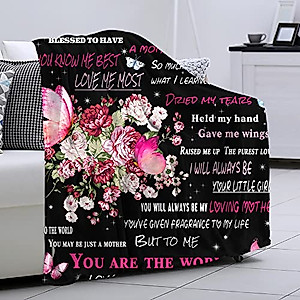 Mother's Day Throw Blanket Flannel Fleece Blanket to Mom Gift from Daughter, Gift for Mother Day's, Mom Birthday Soft Couch Throw Blanket for Home Bed, Sofa & Dorm