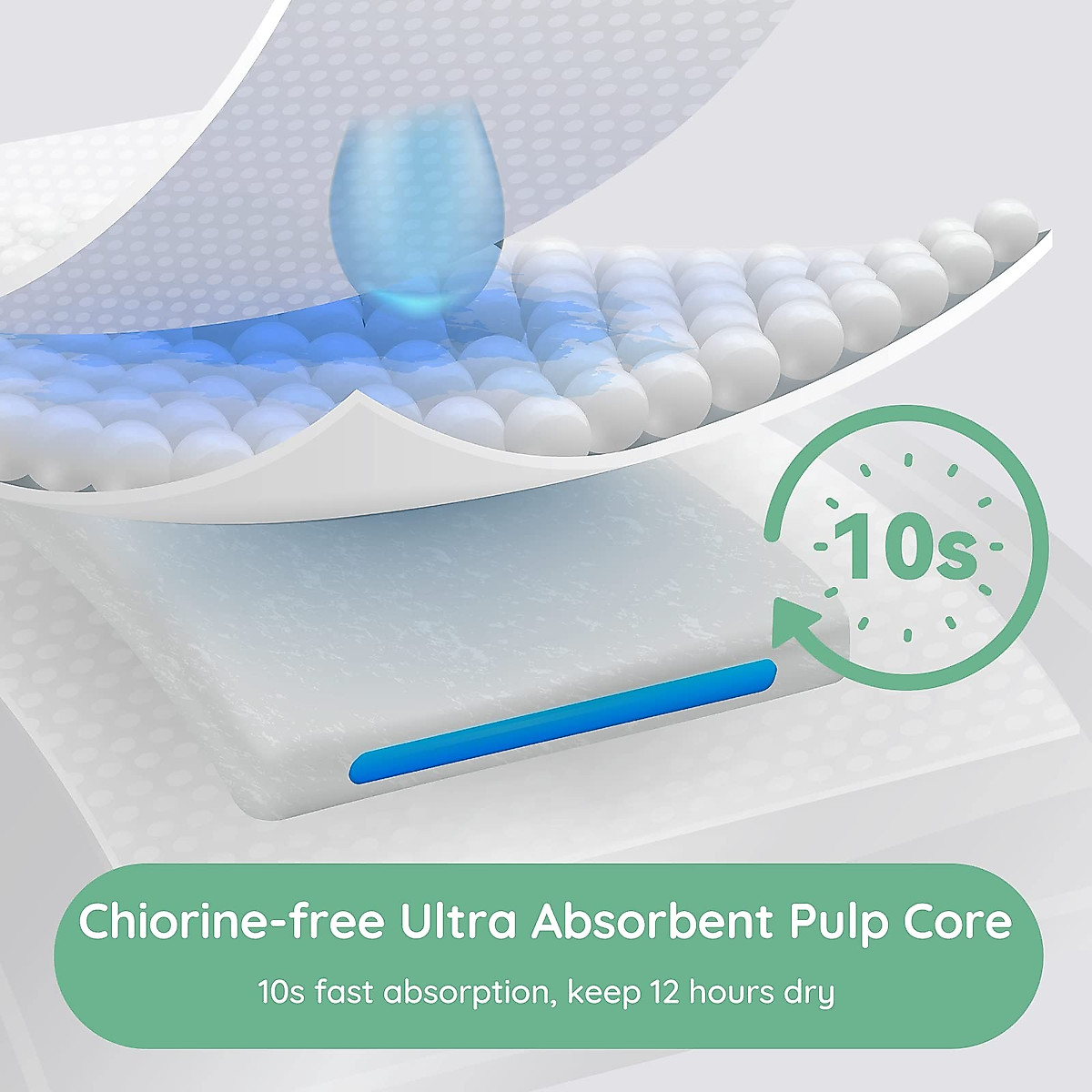 Babycozy Diapers 12 Count Travel Pack Size 1(8-14lb), Baby Diapers Bouncy Soft for Baby Sensitive Skin, Hypoallergenic Disposable Diapers