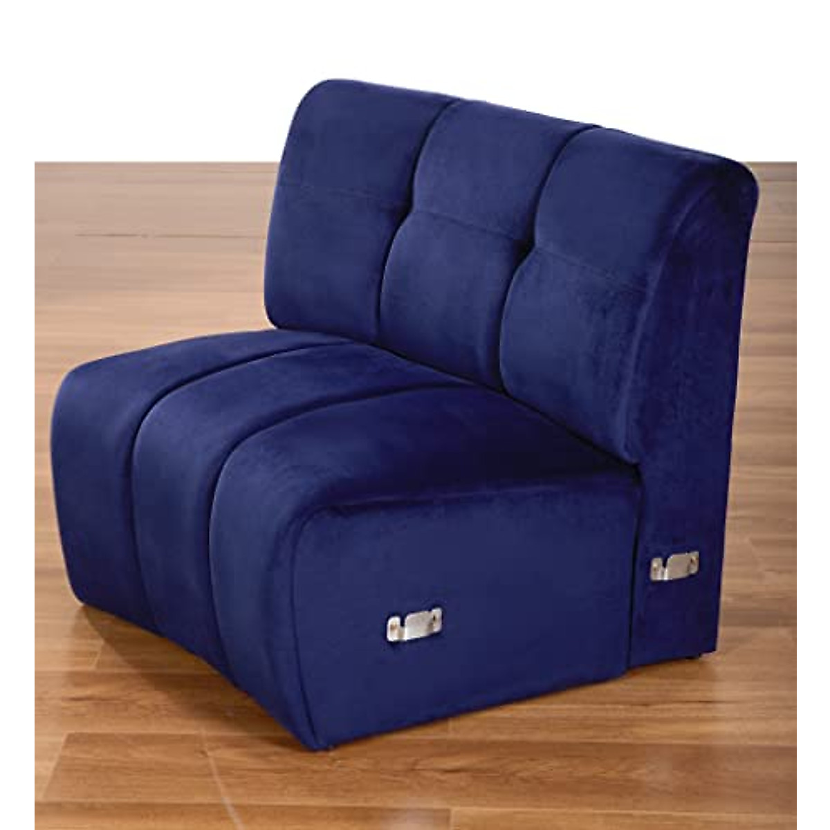 Legend Vansen Velvet Floor Sofa 4 Seats Symmetrical Modular Legless Curved Round couches Sectional, 153", Blue