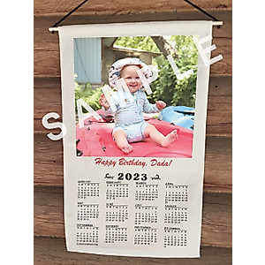 Personalized Photo Cloth Calendar, Photo W/Caption, 12 months calendar from Jan. 2024 - Dec. 2024, Perfect for gifts, office, and home