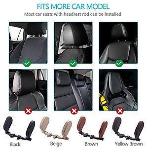 Rajvia Car Headrest Pillow, Car Pillow for Head and Neck Support, Sleeping Travel Car Seat Pillow, U Shaped Side Sleep Head Pillows Fits Kids Adults and Elders. (Black)