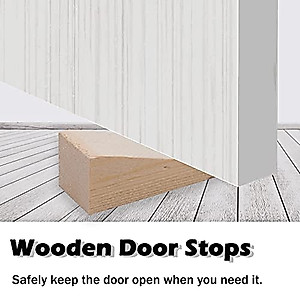 Wooden Door Stopper Non-Slip Door Stops Wooden Wedges Wood Door Stop Door Wedge for Bottom of Door Stopper Wedge Triangle Wood Block for Home Bedroom Office Living Room 3.9 * 1.2 * 1.2in (8pcs)