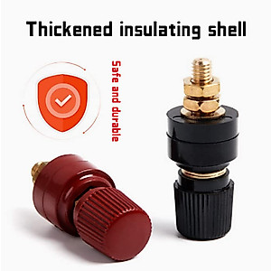 zipelo 3/8" Copper Battery Terminal, 2PCS Premium Remote Battery Power Junction Post Connector, 6MM Terminal Kit, Universal Automotive Accessories, Fit for Car Truck SUV Boat RV