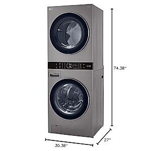 Single Unit Front Load LG WashTower™ with Center Control™ 4.5 cu. ft. Washer and 7.4 cu. ft. Gas Dryer